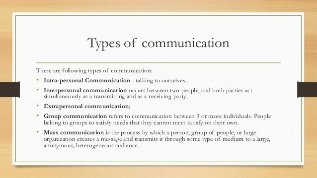 Extrapersonal communication