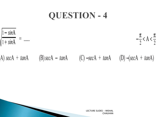 Extra practice problems inverse trigonometry - class xii - module 1 | PPTX