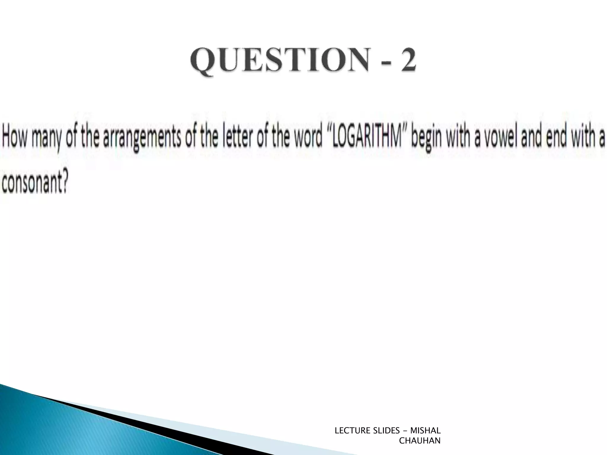 Extra practice problems P&C - class xi - module 1 | PPT