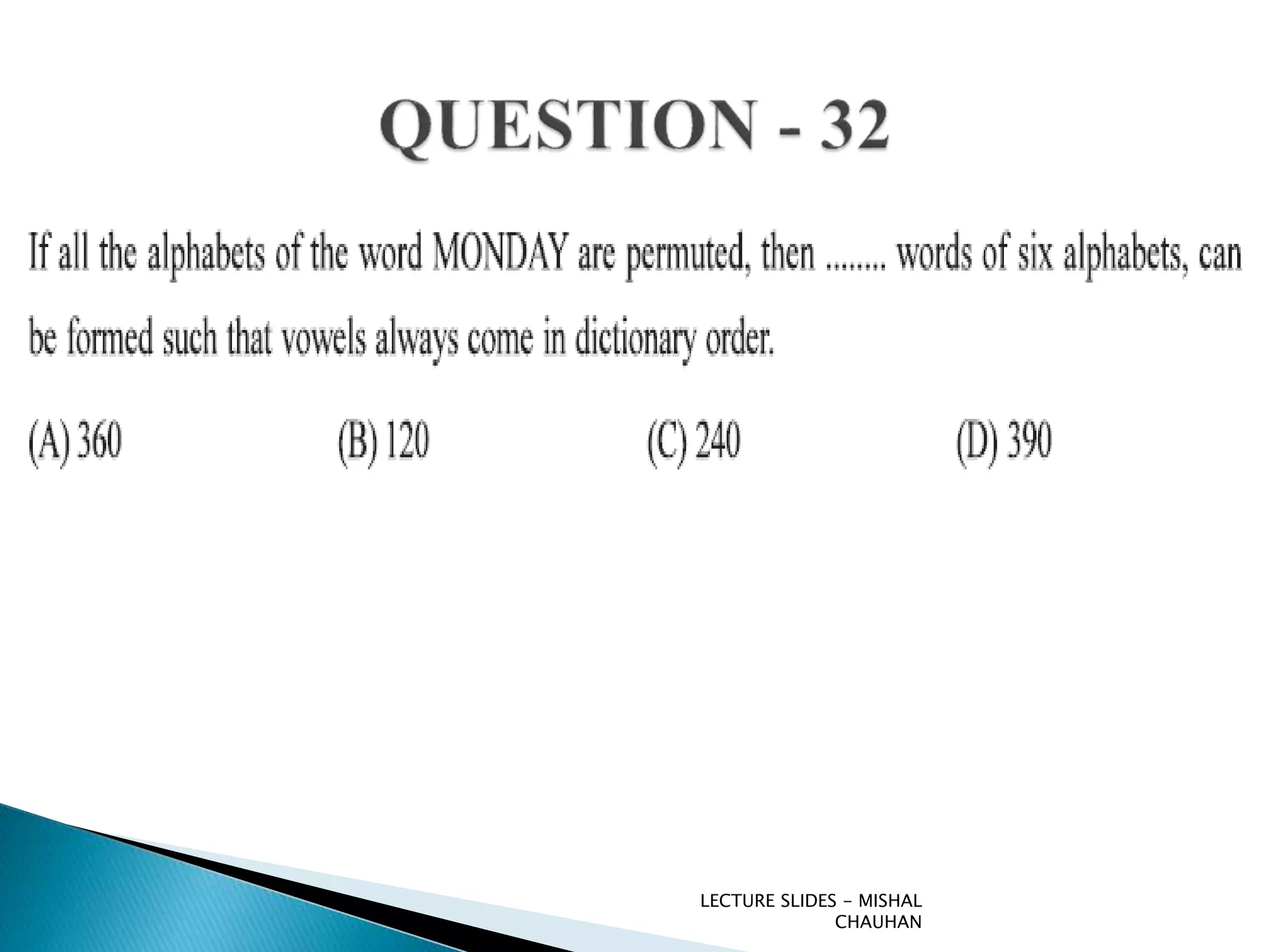 Extra practice problems P&C - class xi - module 1 | PPT