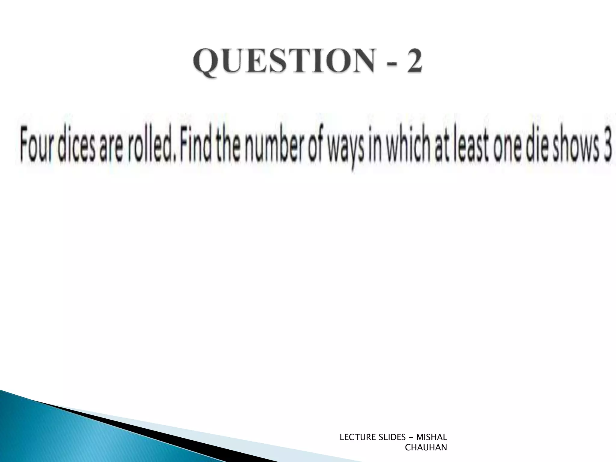 Extra practice problems P&C - class xi - module 1 | PPT