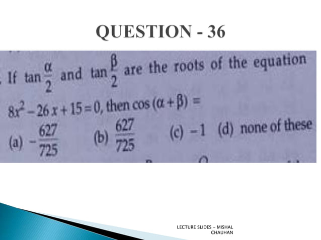 Extra practice problems trigonometry - class xi - module 2 | PPTX