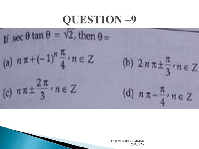 Extra practice problems trigonometry - class xi - module 3 | PPTX