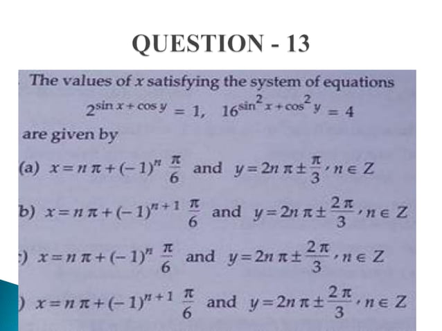 Extra practice problems trigonometry - class xi - module 3 | PPTX