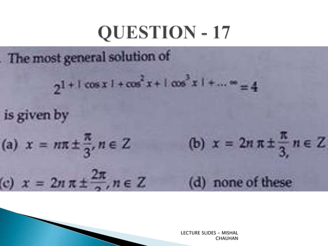 Extra practice problems trigonometry - class xi - module 3 | PPTX