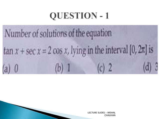 Extra practice problems trigonometry - class xi - module 3 | PPTX