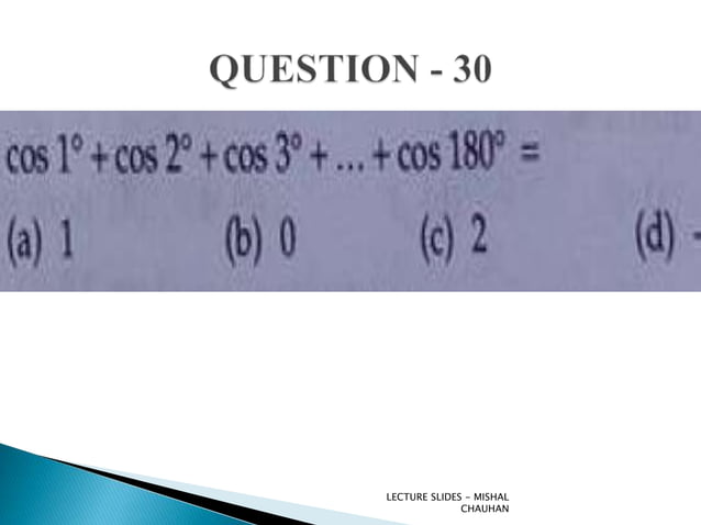 Extra practice problems trigonometry - class xi - module 3 | PPT