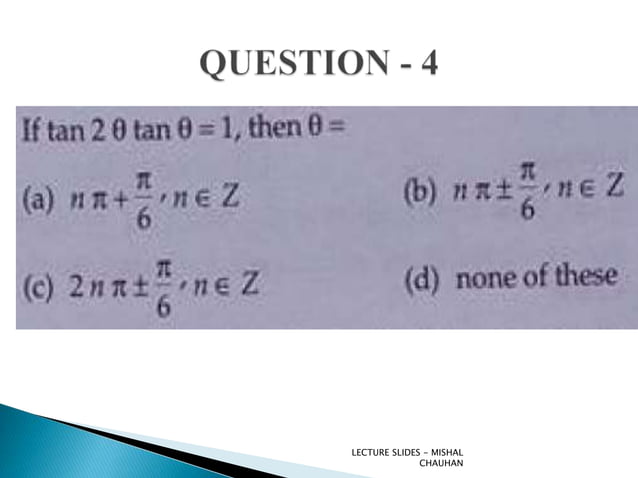 Extra practice problems trigonometry - class xi - module 3 | PPTX