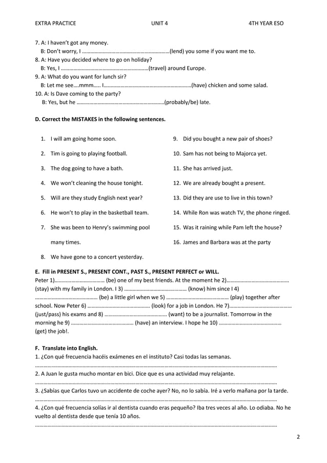 Extrapractice unit4 | PDF