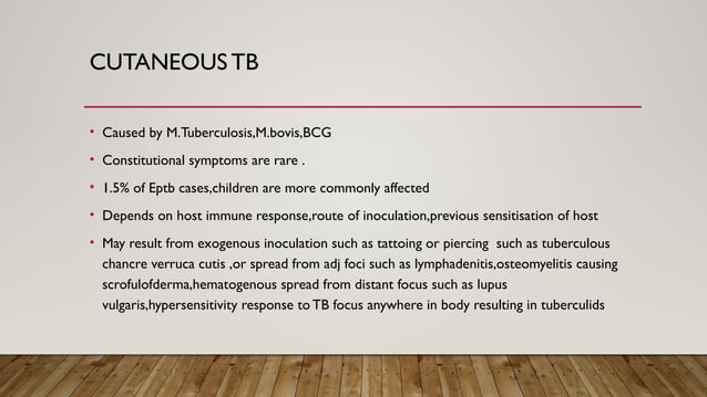 EXTRAPULMONARY TB clinical features and investigations | PPT