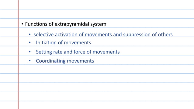 Extrapyramidal system - parkinson's disease | PPTX