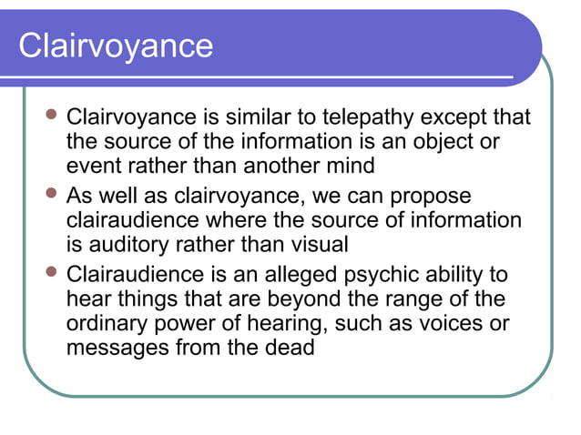 Extrasensory Perception (Esp) | PPT | Paranormal Phenomena | Hobbies ...