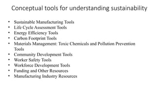 conceptual tools for understanding sustainability | PPTX