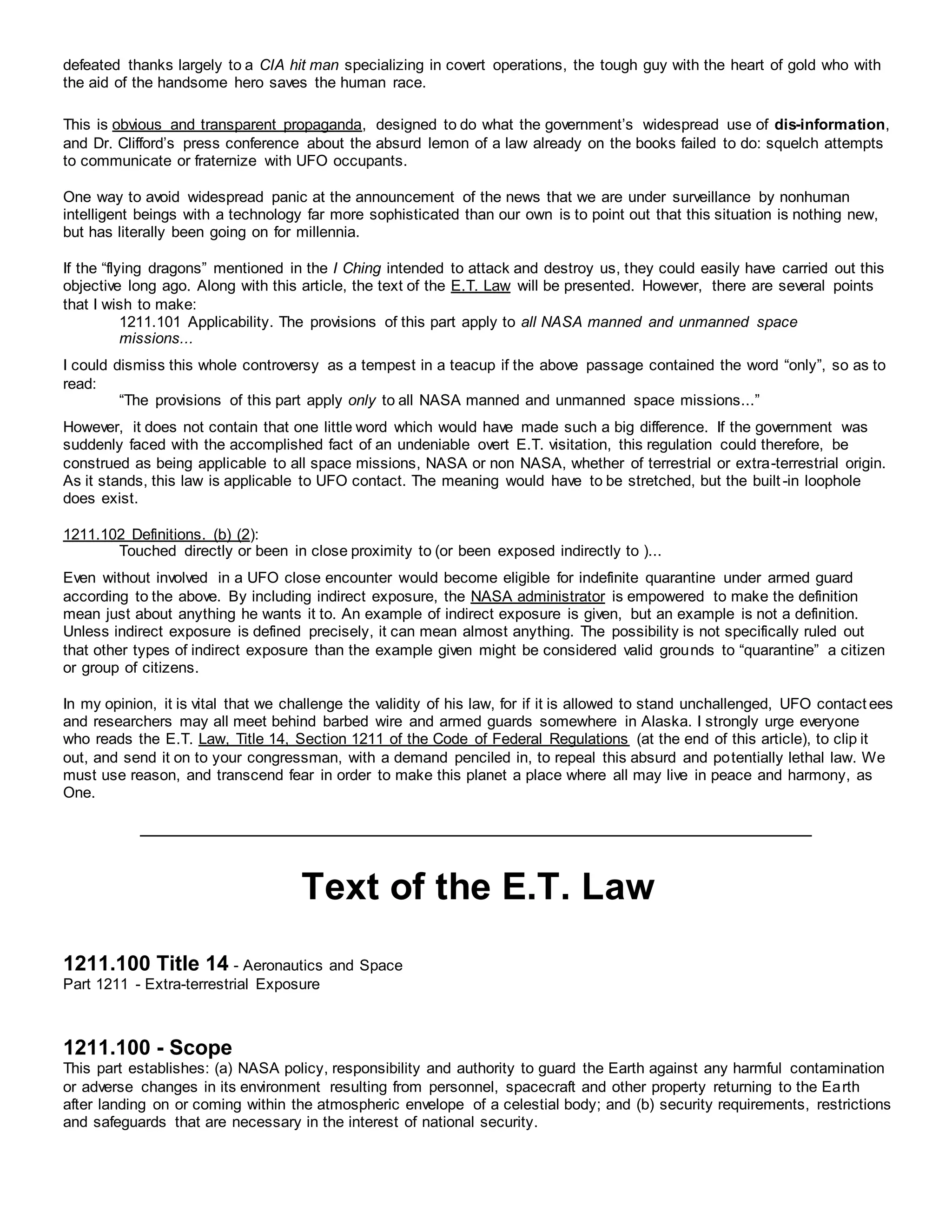 Extraterrestrial exposure law | DOCX