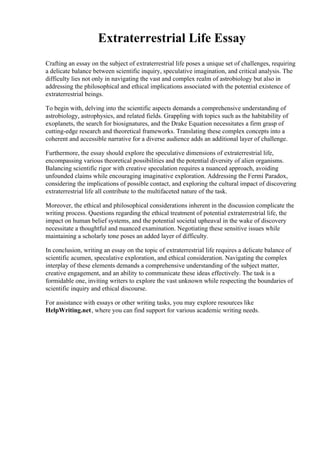 Extraterrestrial Life Essay.pdf