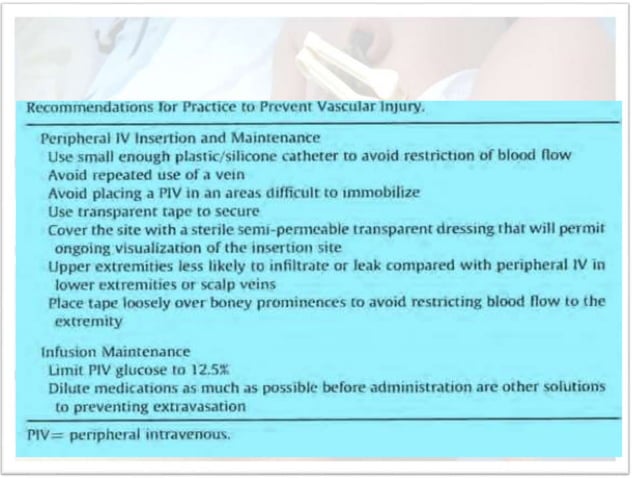Extravasation in neonate | PPTX | First Aid | Injuries