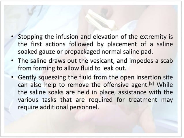 Extravasation in neonate | PPTX | First Aid | Injuries