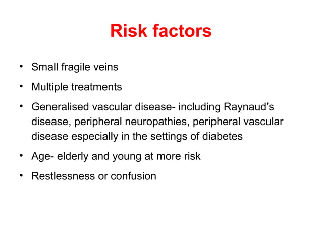 Extravasation management (1) (1) | PPT | First Aid | Injuries