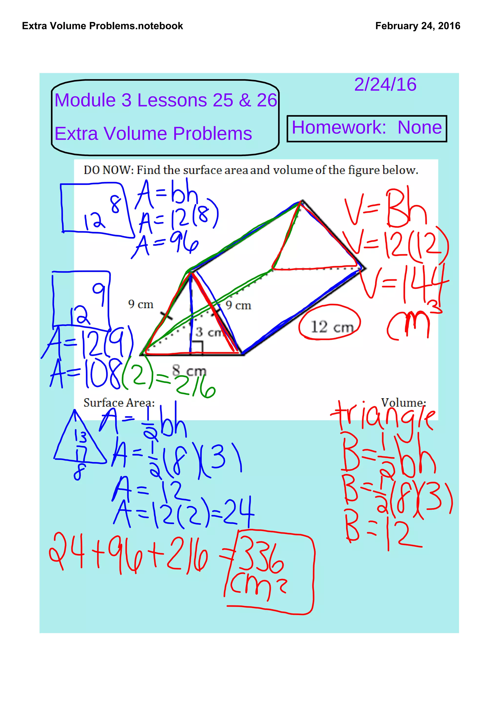 Extra volume problems | PDF