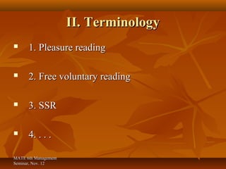 Promoting Extensive Reading | PPT