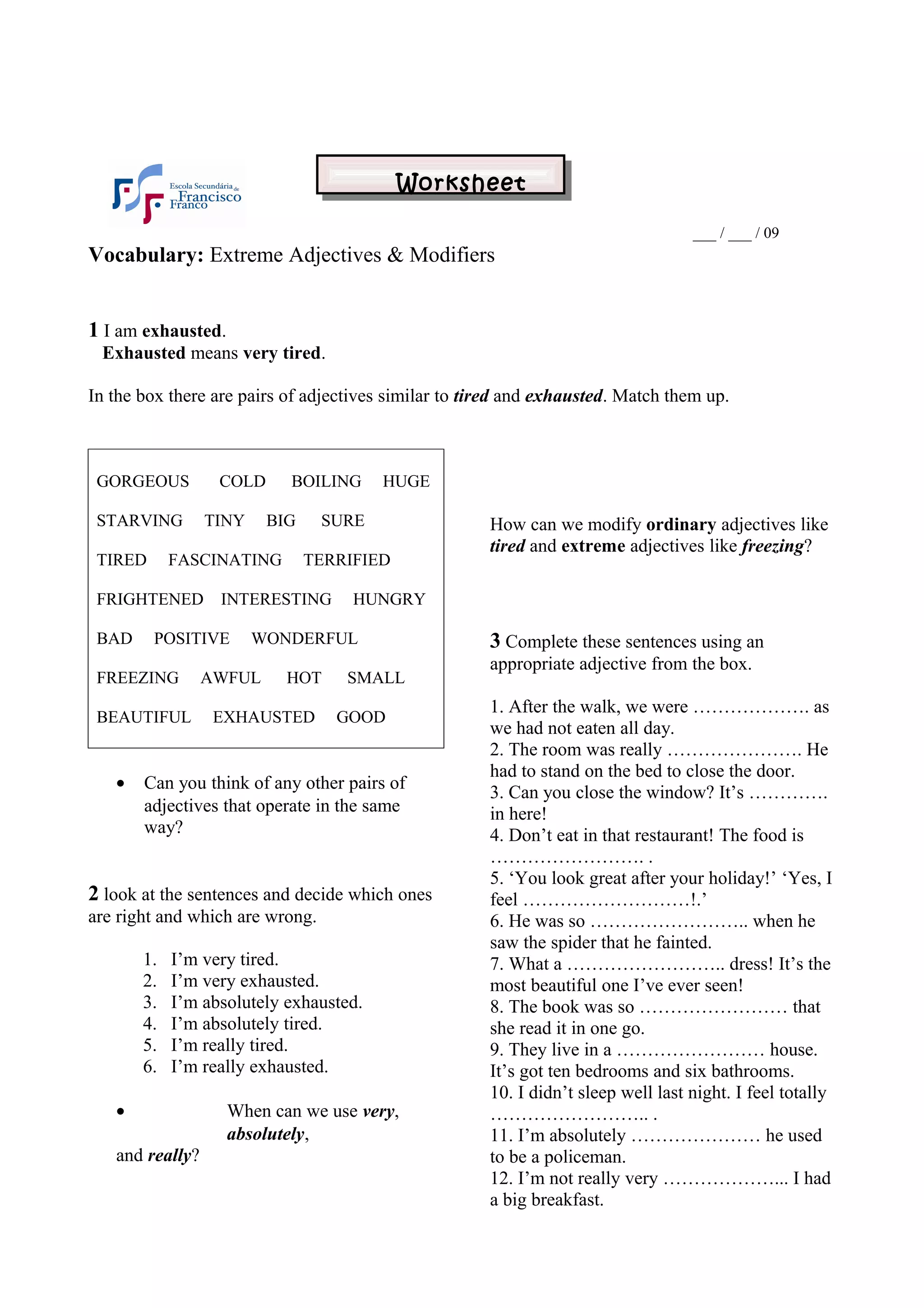 Extreme adjectives & modifiers | DOC