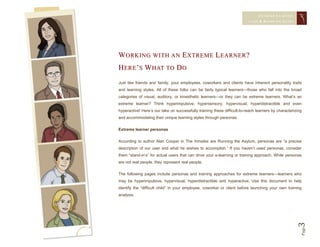 Extreme Learner: Care & Handling Guide | PDF