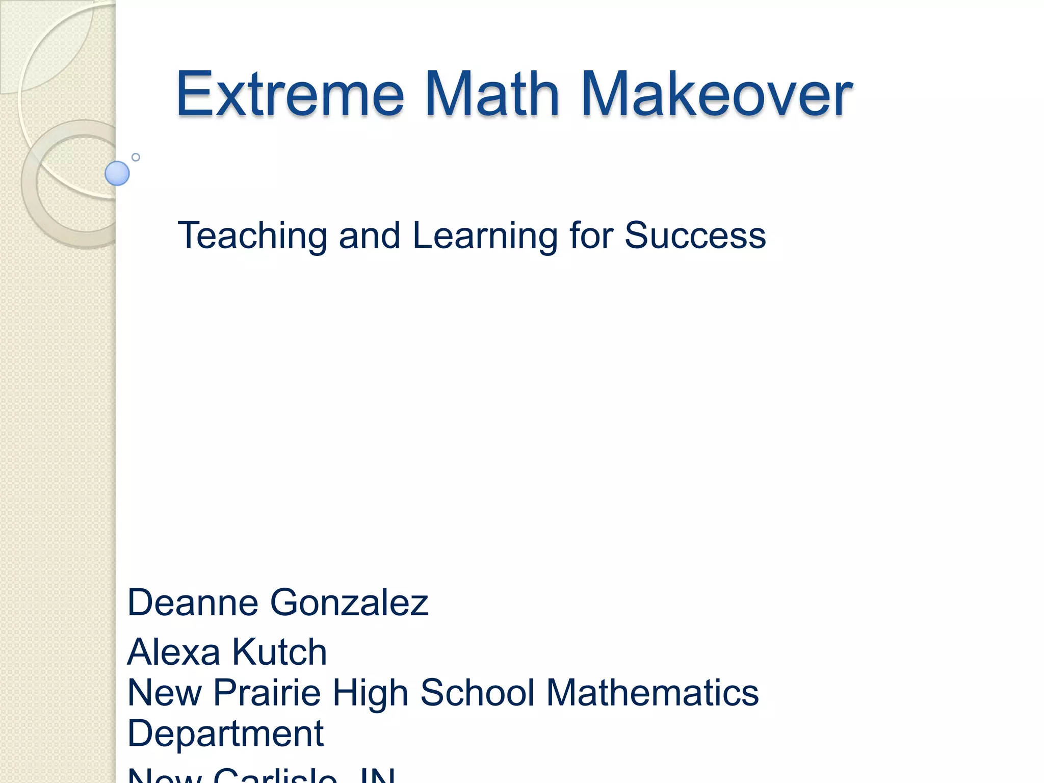 Extreme math makeover | PPT