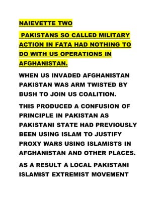 Extreme naivette of us policy makers about pakistan | PDF