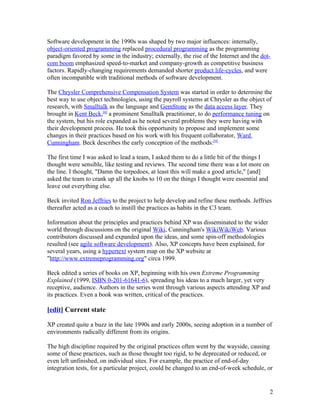 Extreme programming | DOC | Programming Languages | Computing