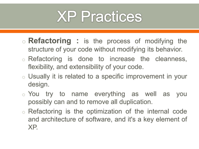 XP (Extreme programming) SE1 | PPTX