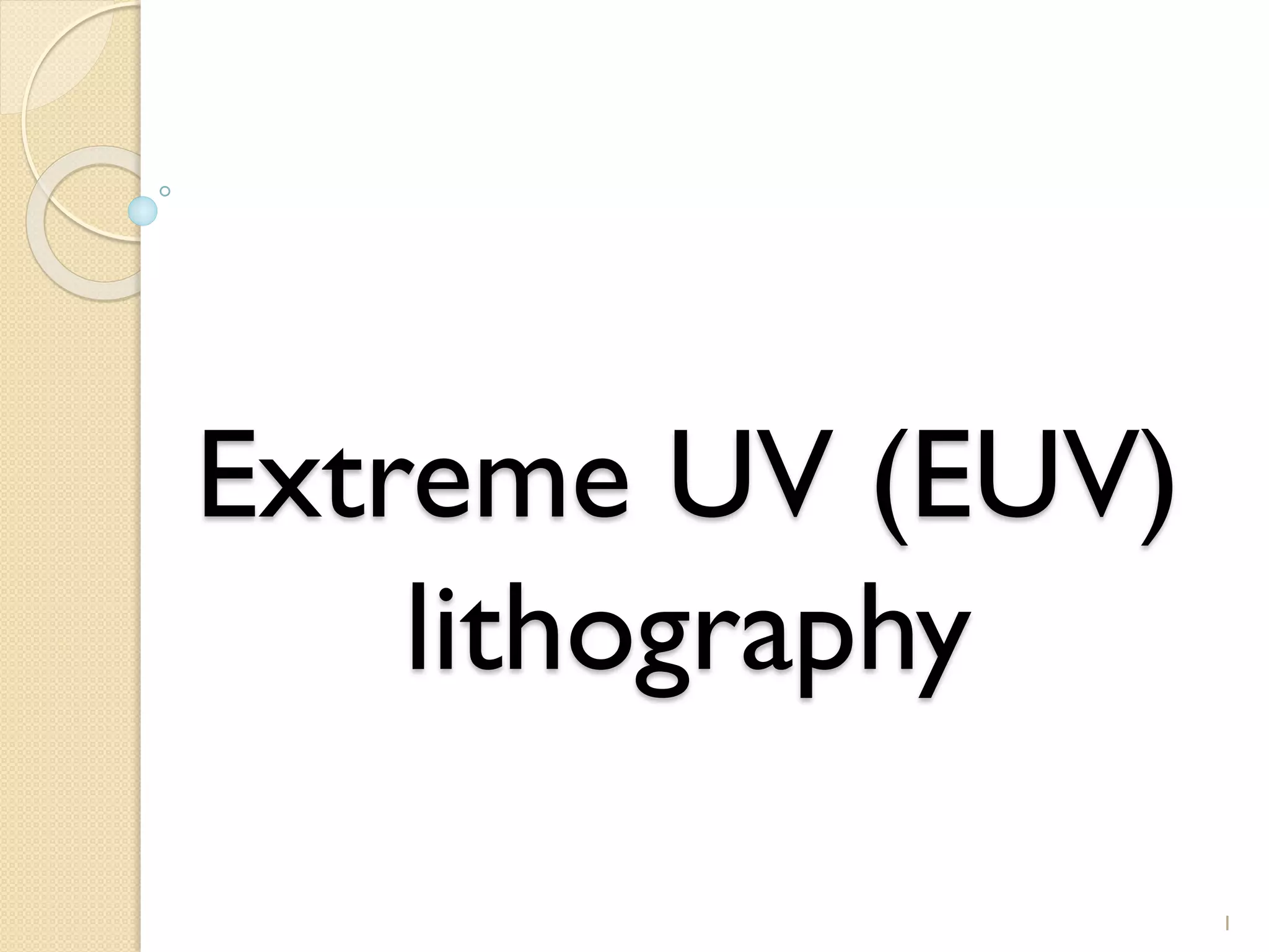 Extreme uv lithography | PDF