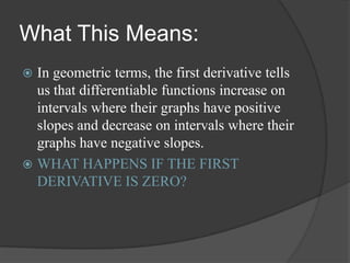 Extreme values of a function & applications of derivative | PPTX ...