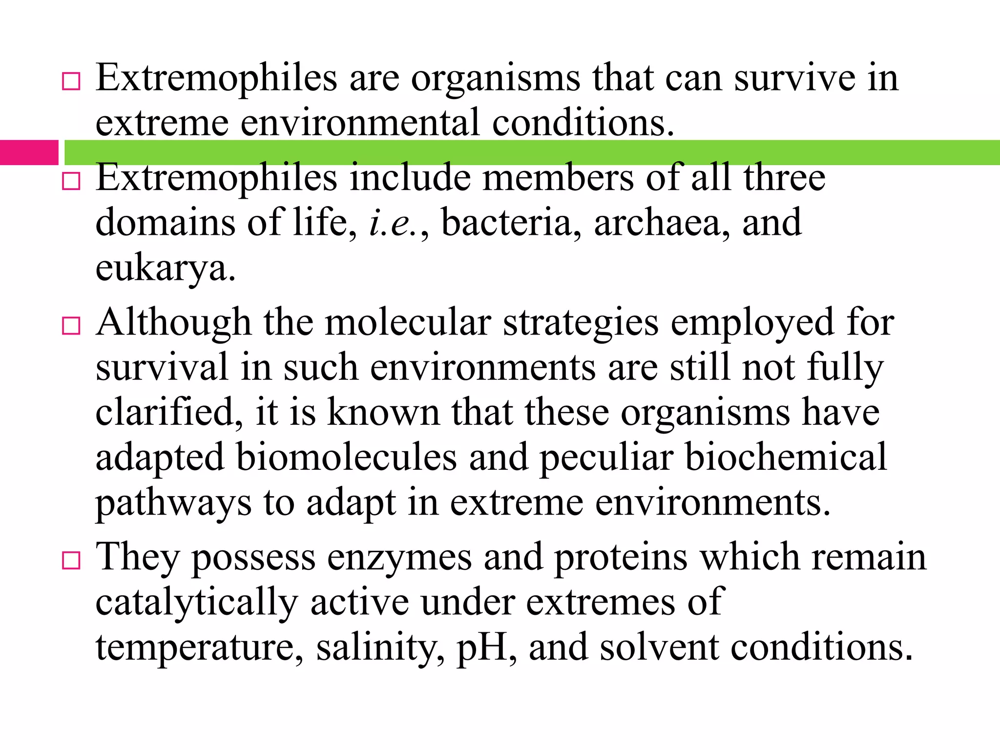 PHYSIOLOGY OF ORGANISMS LIVING IN EXTREME ENVIRONMENTS- THERMOPHILES | PPTX