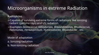 Types of Extremophiles, their adaptation mechanisms, and importance. .pptx