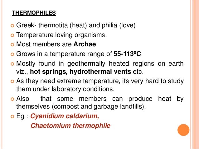 Thermophiles Examples