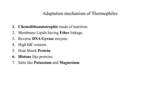 Extremophiles and their adaptations to hot environments | PPTX ...