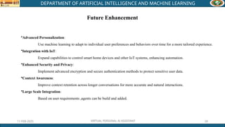 Virtual ai personal assistant using LLM and gen AI | PPTX