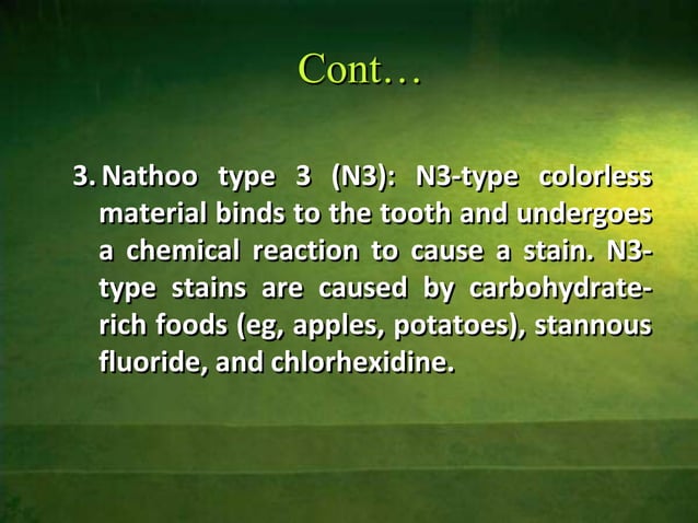 Extrinsic stains | PPTX | Dental Health | Diseases and Conditions