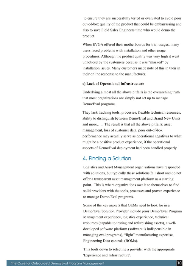 Outsourced Demo/Eval Program Management | PDF