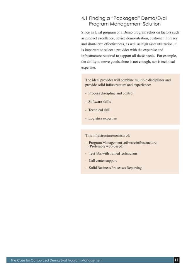 Outsourced Demo/Eval Program Management | PDF