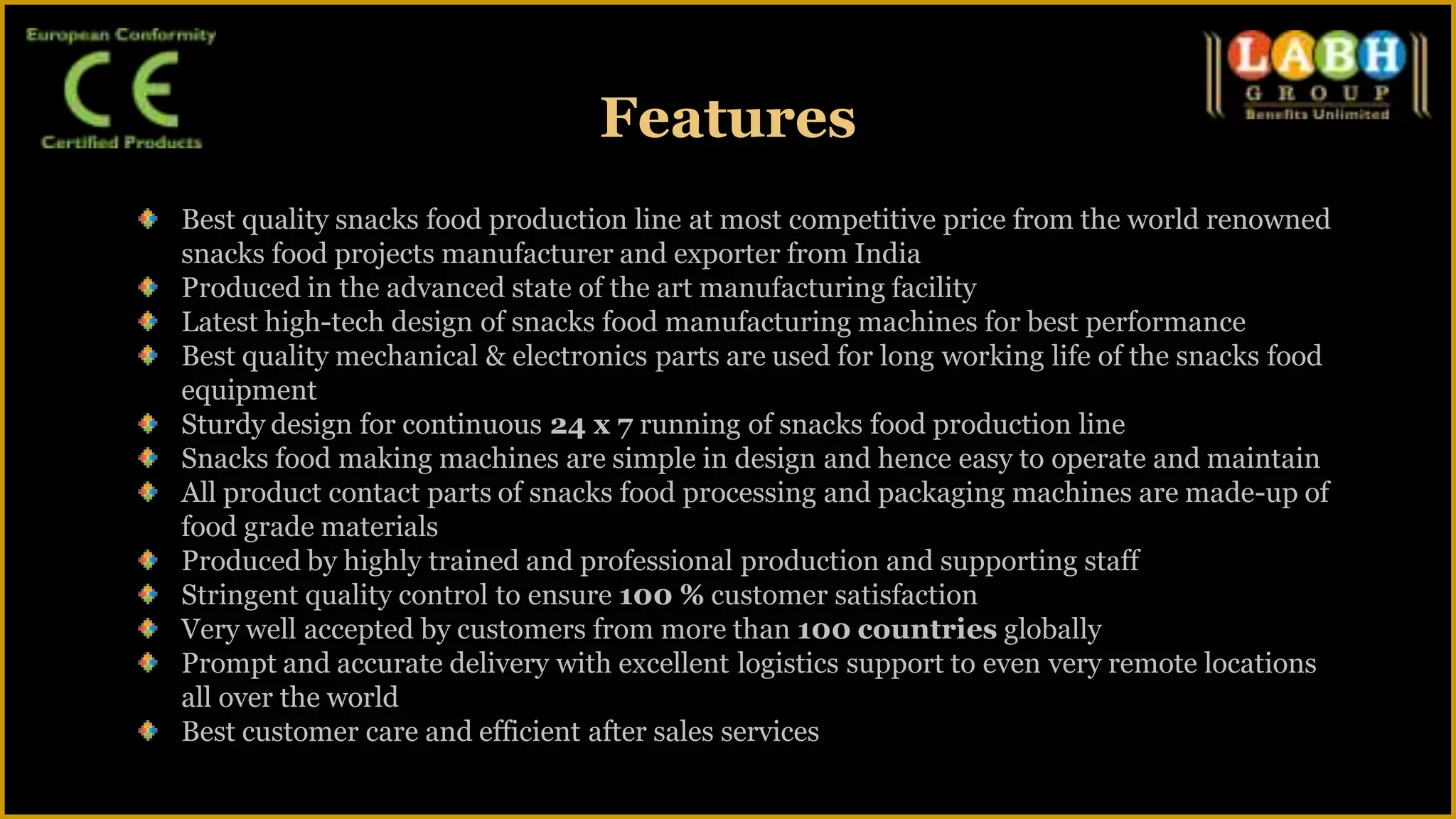 Extruded fried triangle pellet snacks production line | PPT