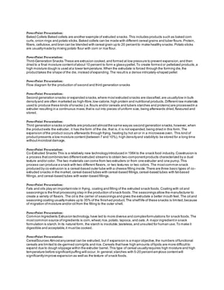 Extruded snack foods | DOCX | Desserts and Baking | Food & Drink