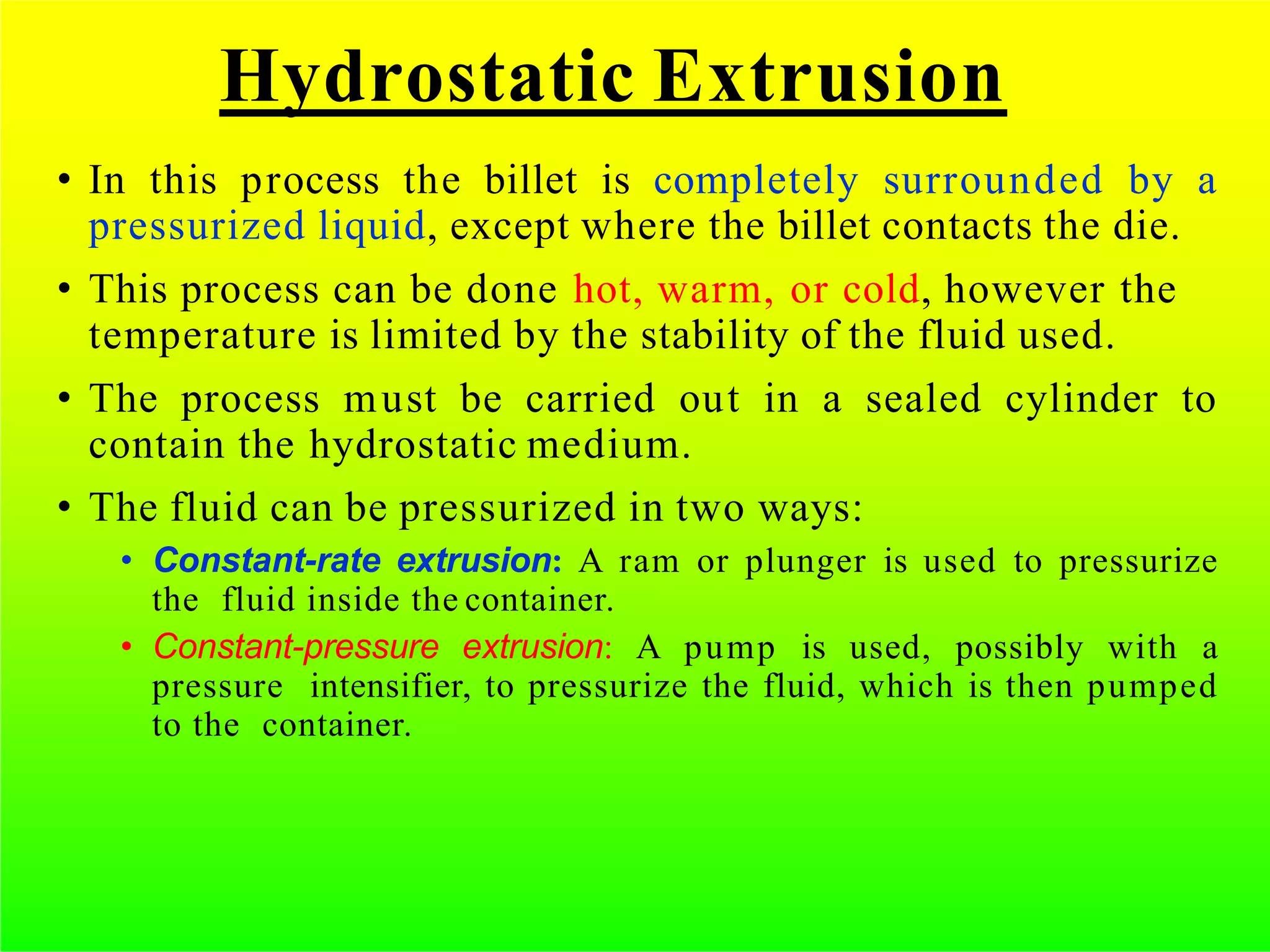 Extrusion of Metals | PPTX