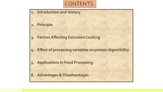 Extrusion processingg in food | PPTX