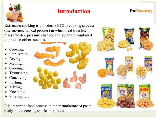 Extrusion Technology in Food Processing | PPTX | Chemistry | Science