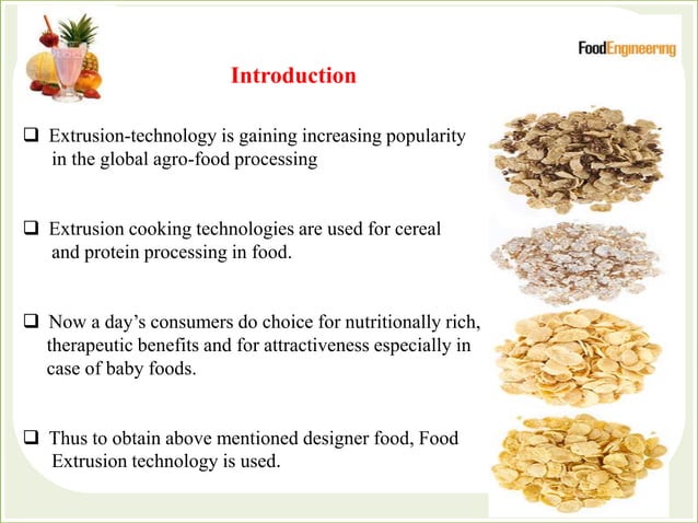 Extrusion Technology in Food Processing | PPTX | Chemistry | Science