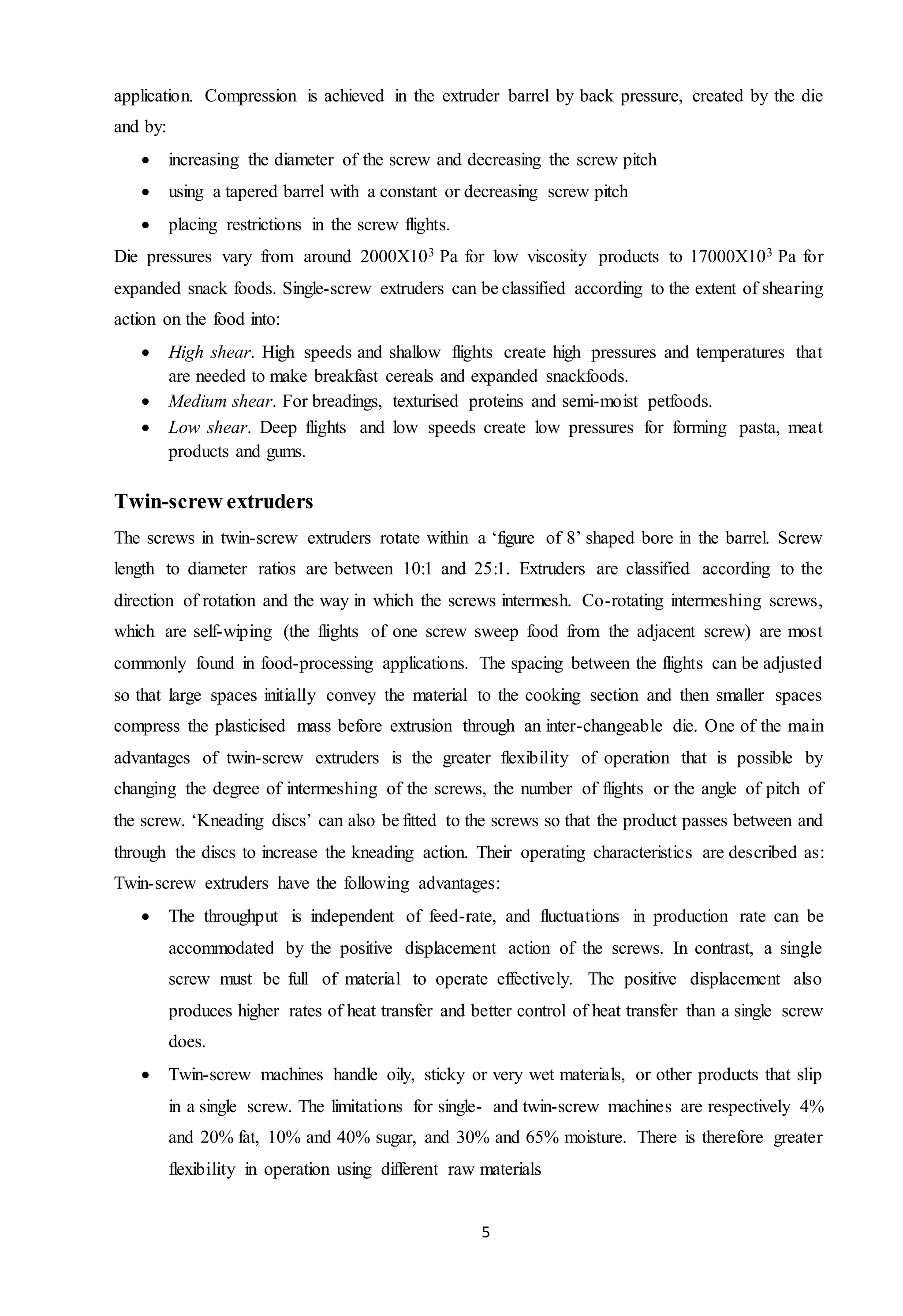 Food Extrusion | Food Processing | DOCX