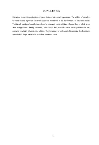 Food Extrusion | Food Processing | DOCX