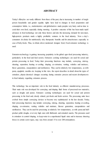 Food Extrusion | Food Processing | DOCX