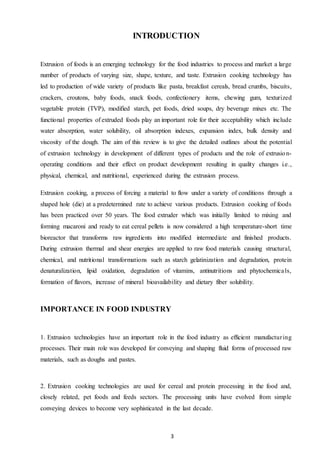 Food Extrusion | Food Processing | DOCX